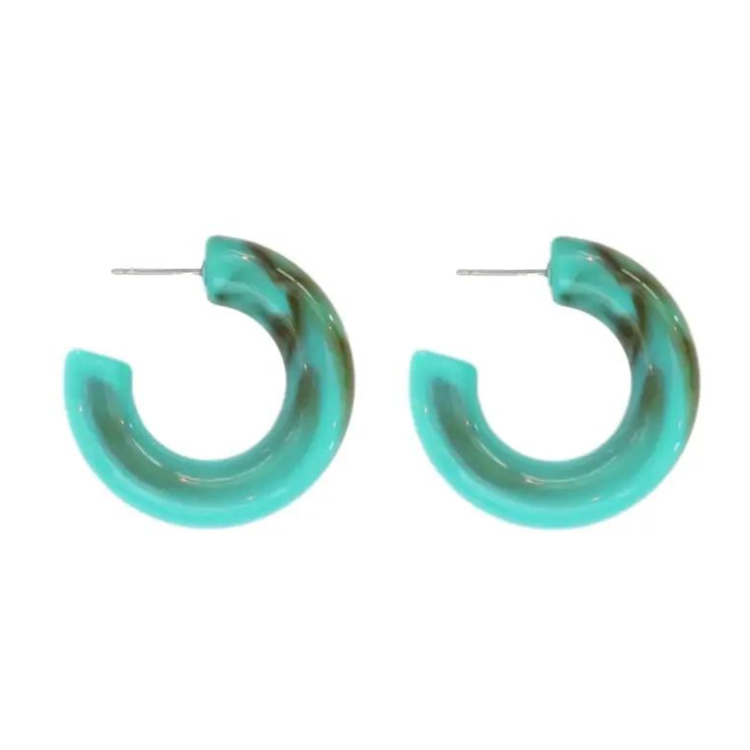 Chunky Turquoise Hoops – Hidden Springs Flowers