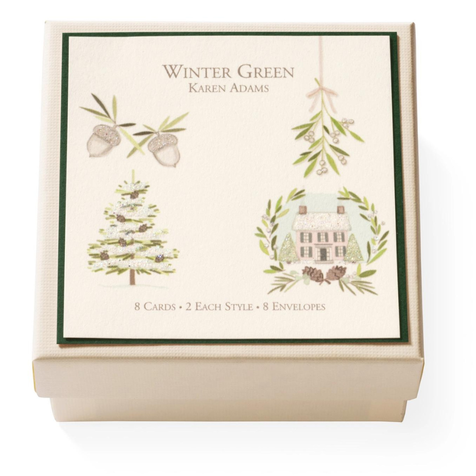 Winter Green Holiday Gift Enclosure Cards – Hidden Springs Flowers