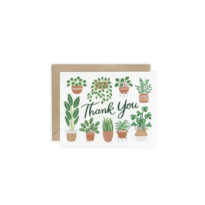 Houseplants Thank You Greeting Card – Hidden Springs Flowers